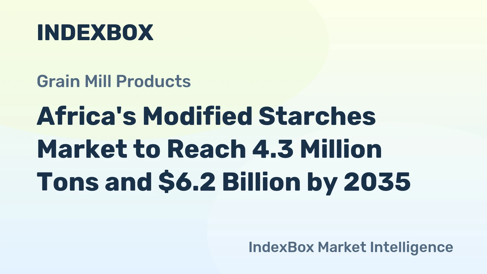 Africa's Modified Starches Market to Reach 4.3 Million Tons and $6.2 Billion by 2035