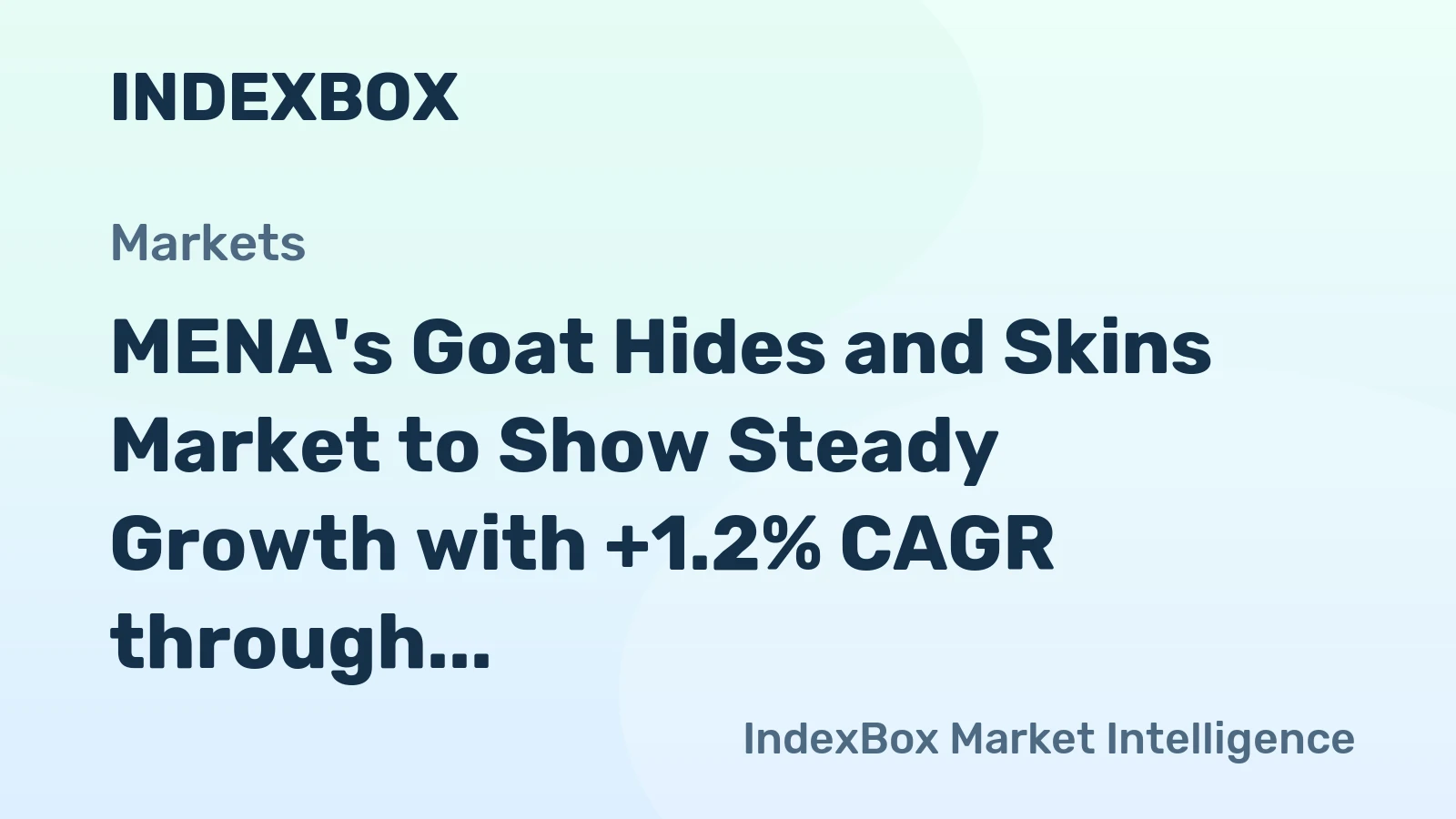 MENA's Goat Hides and Skins Market to Show Steady Growth with +1.2% CAGR through 2035