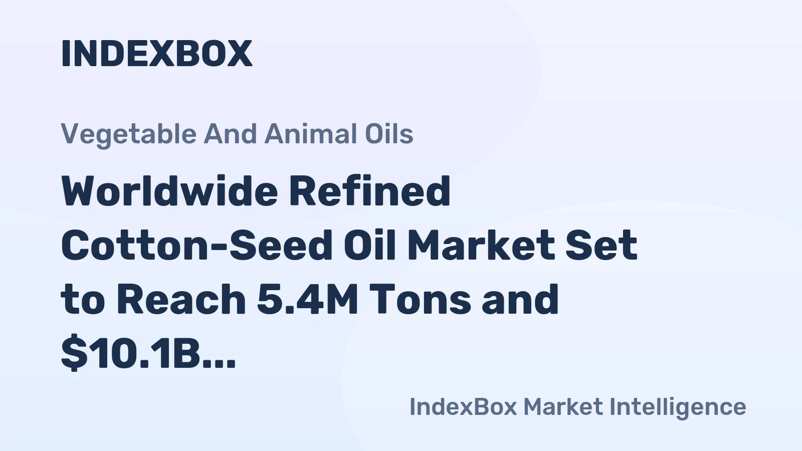 Worldwide Refined Cotton-Seed Oil Market Set to Reach 5.4M Tons and $10.1B by 2035