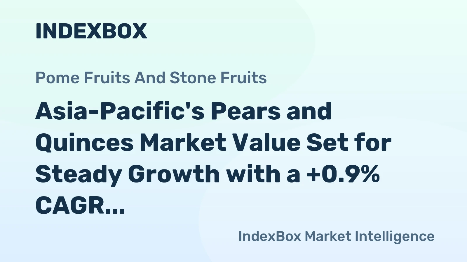 Asia-Pacific's Pears and Quinces Market Value Set for Steady Growth with a +0.9% CAGR