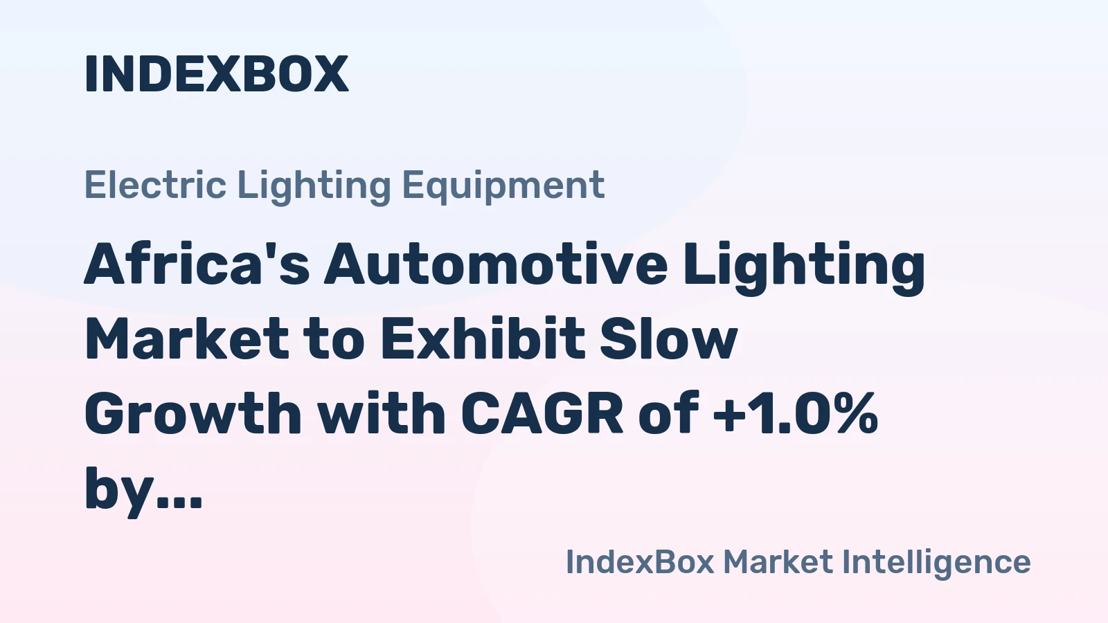 Africa's Automotive Lighting Market to Exhibit Slow Growth with CAGR of +1.0% by 2035