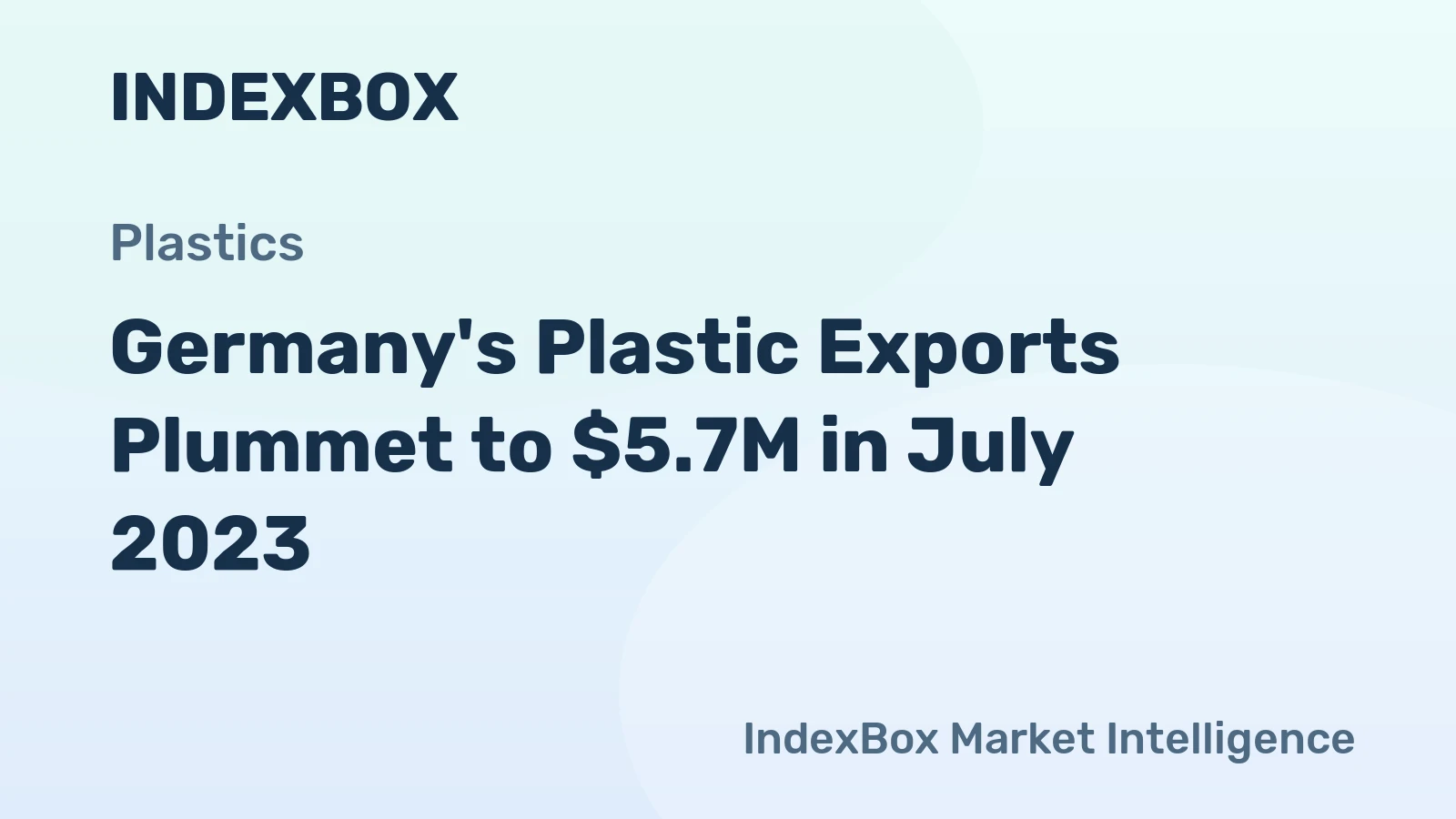 Germany's Plastic Exports Plummet to $5.7M in July 2023