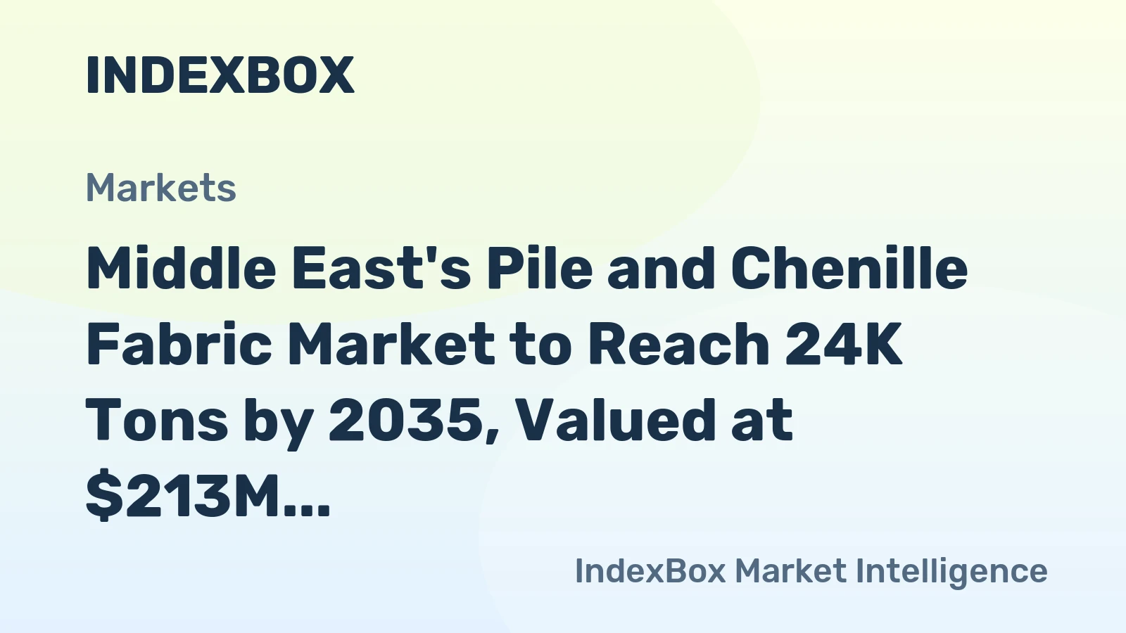 Middle East's Pile and Chenille Fabric Market to Reach 24K Tons by 2035, Valued at $213M