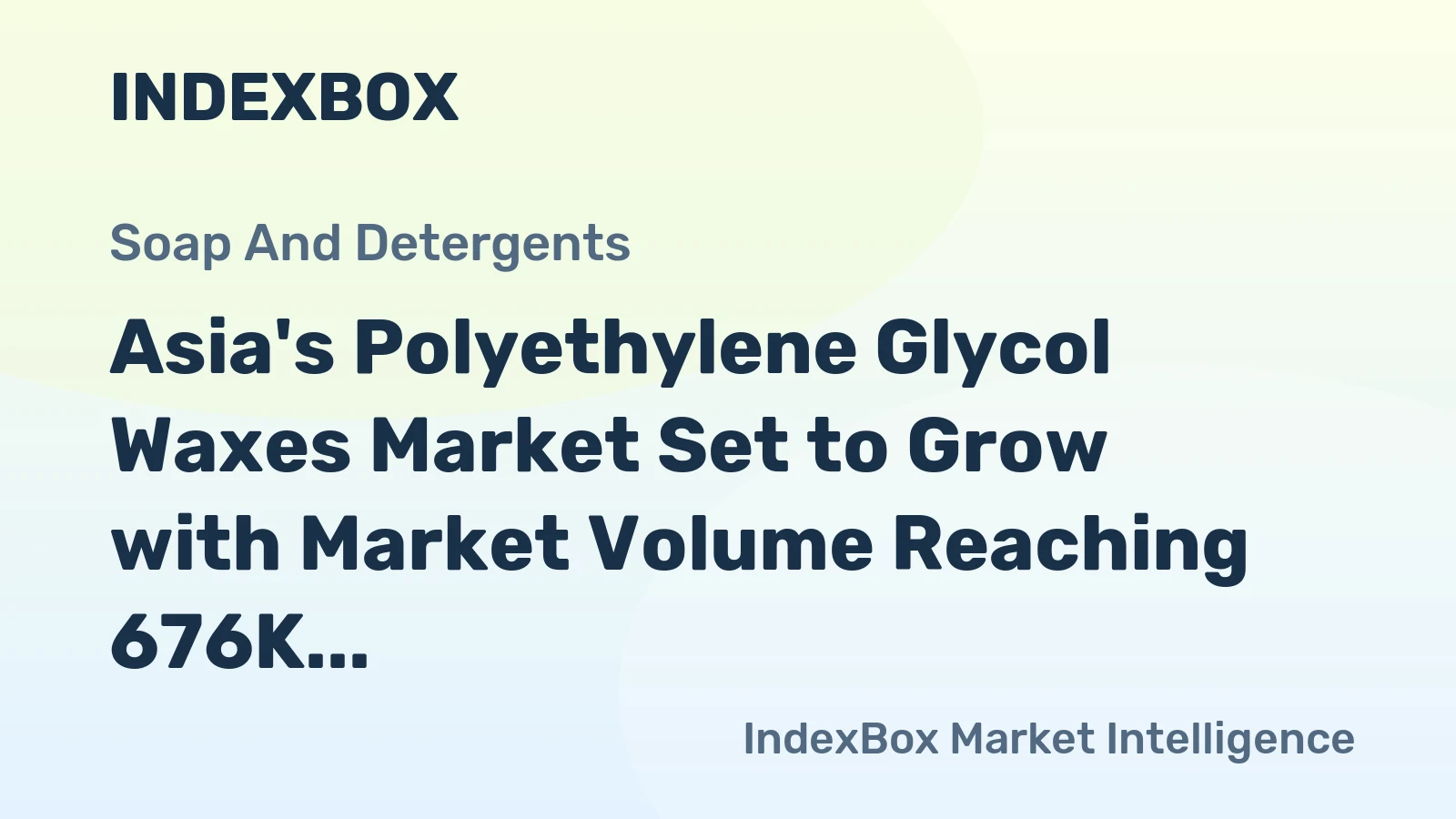 Asia's Polyethylene Glycol Waxes Market Set to Grow with Market Volume Reaching 676K Tons and Market Value Reaching $1.5B by 2035.