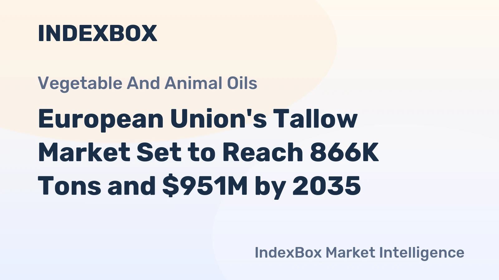 European Union's Tallow Market Set to Reach 866K Tons and $951M by 2035