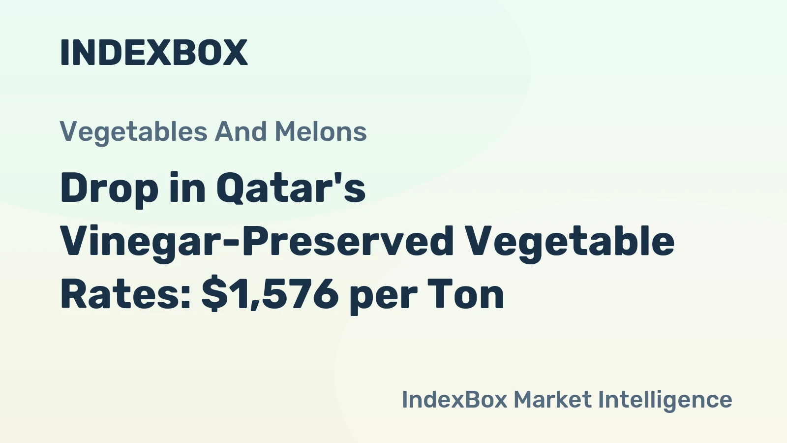 Drop in Qatar's Vinegar-Preserved Vegetable Rates: $1,576 per Ton
