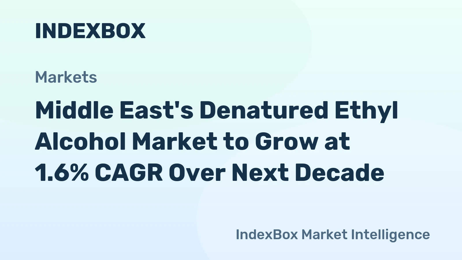 Middle East's Denatured Ethyl Alcohol Market to Grow at 1.6% CAGR Over Next Decade