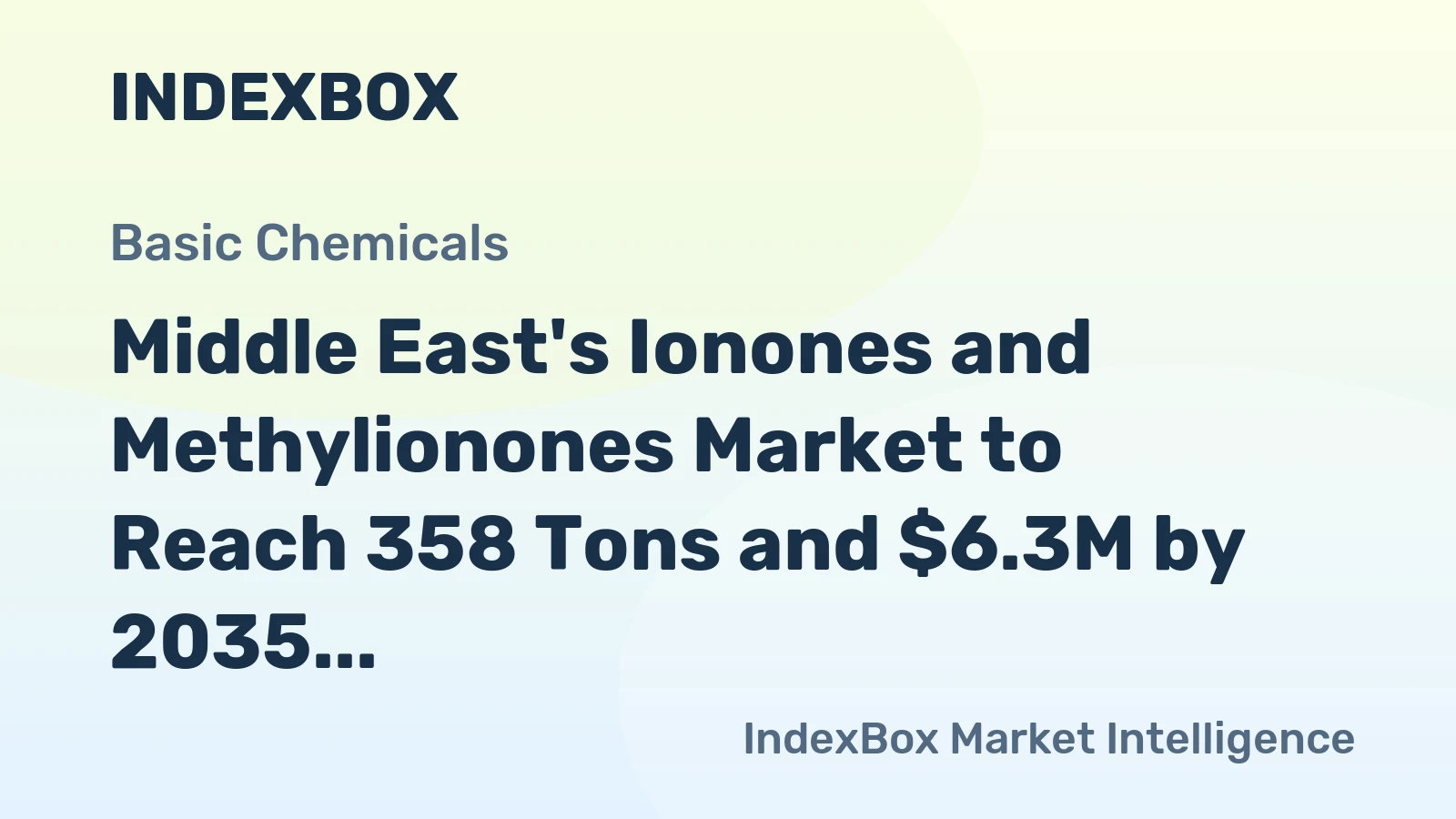 Middle East's Ionones and Methylionones Market to Reach 358 Tons and $6.3M by 2035