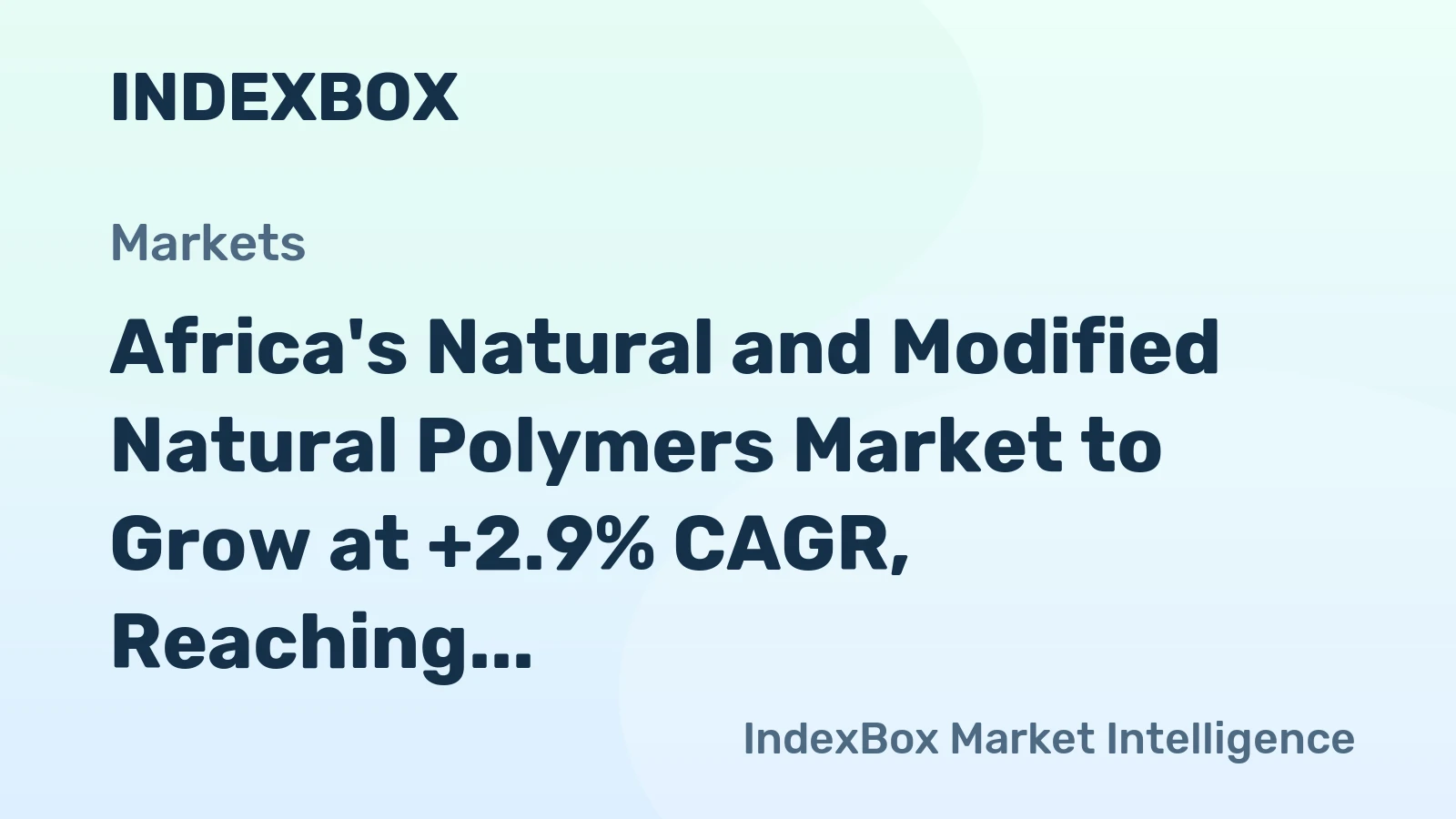 Africa's Natural and Modified Natural Polymers Market to Grow at +2.9% CAGR, Reaching $9.9B by 2035