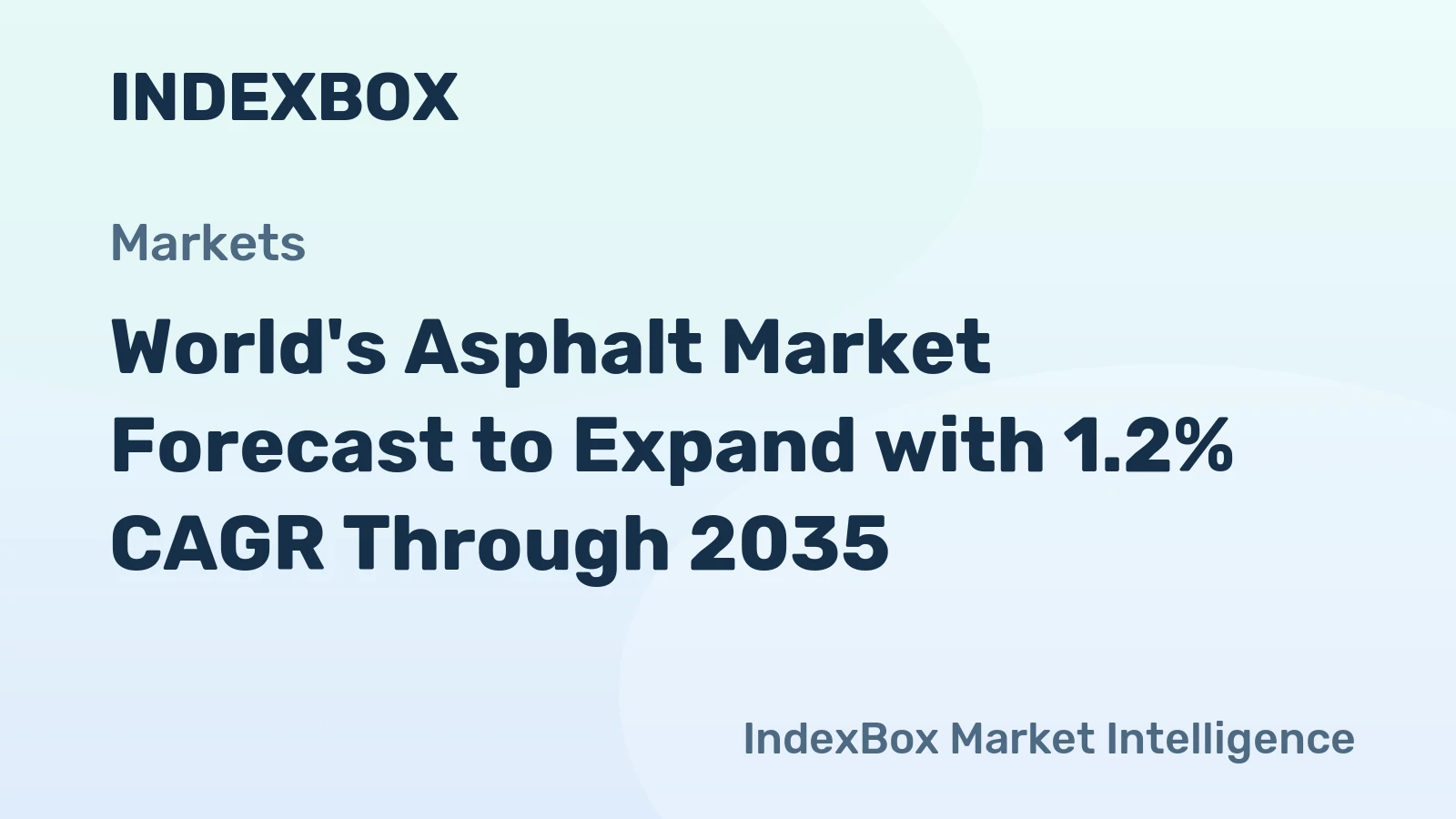 World's Asphalt Market Forecast to Expand with 1.2% CAGR Through 2035