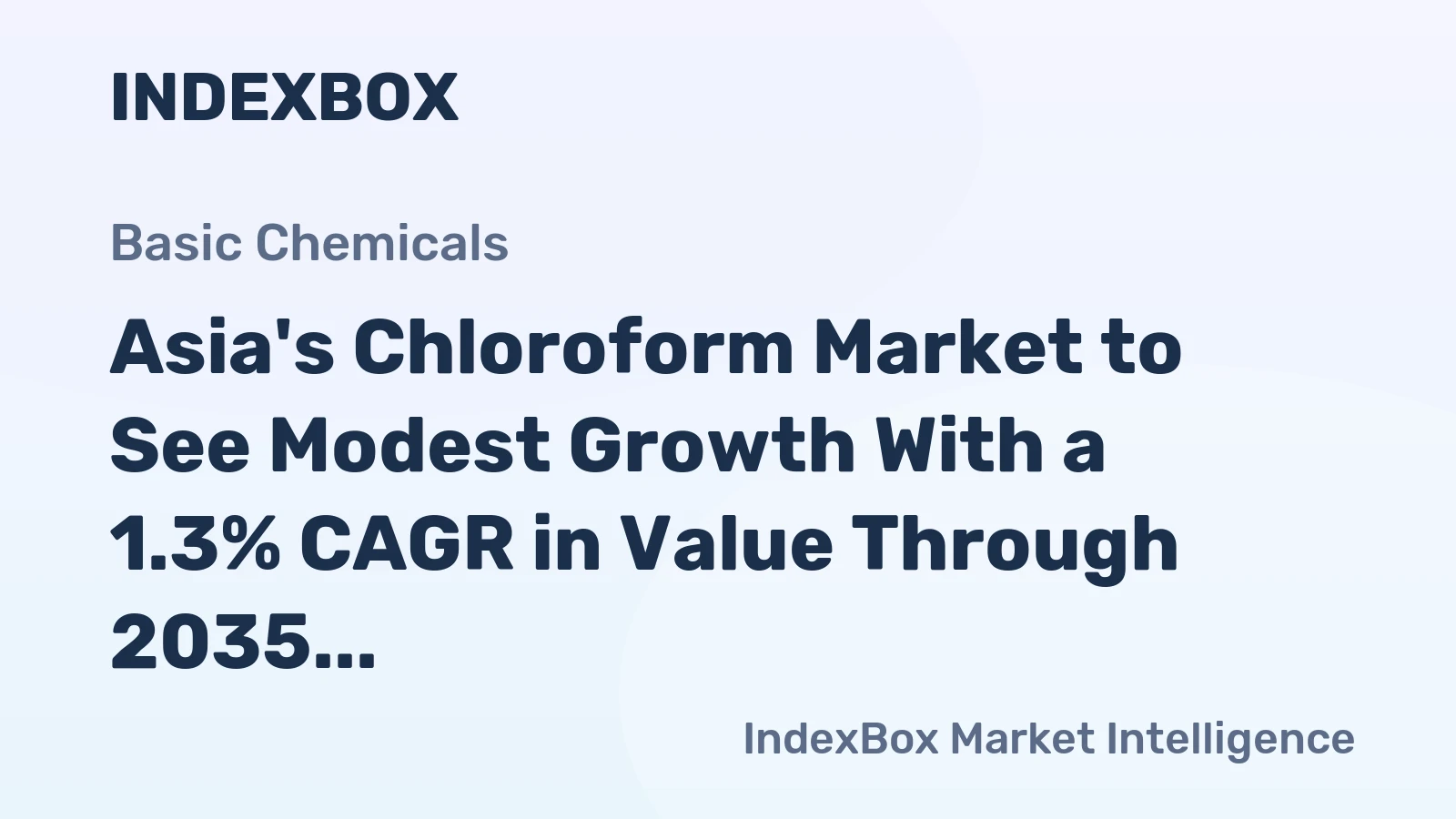 Asia's Chloroform Market to See Modest Growth With a 1.3% CAGR in Value Through 2035