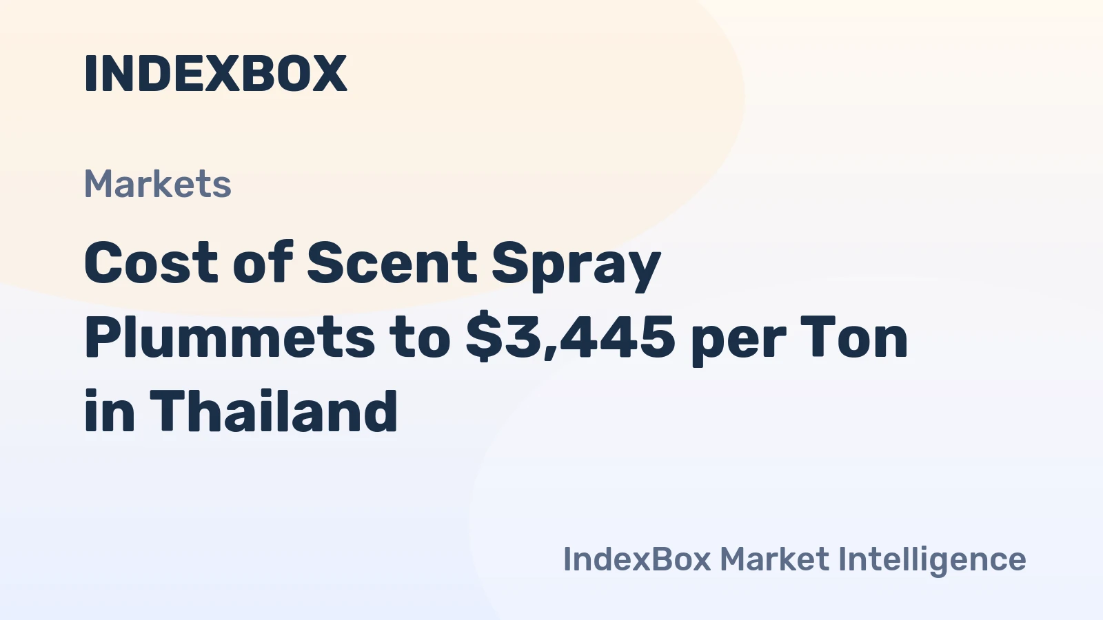 Cost of Scent Spray Plummets to $3,445 per Ton in Thailand