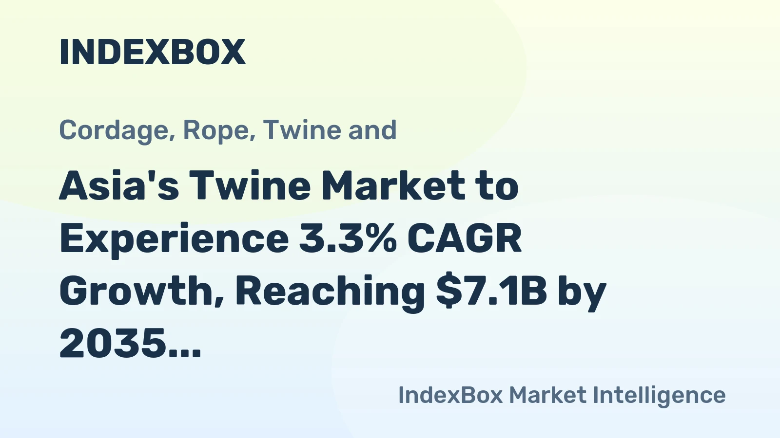 Asia's Twine Market to Experience 3.3% CAGR Growth, Reaching $7.1B by 2035