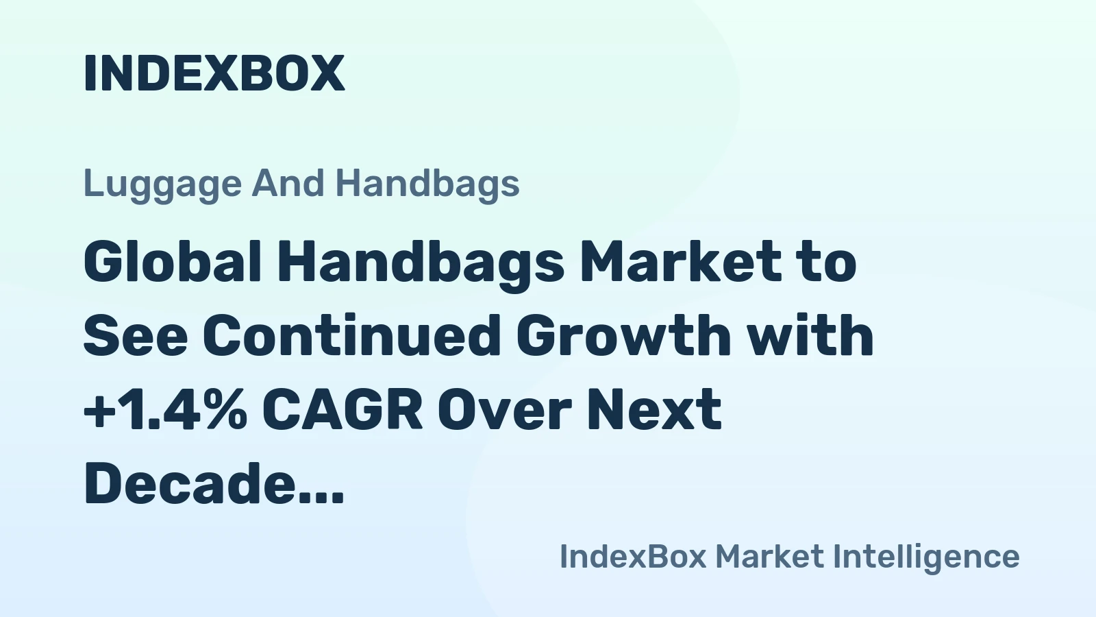 Global Handbags Market to See Continued Growth with +1.4% CAGR Over Next Decade
