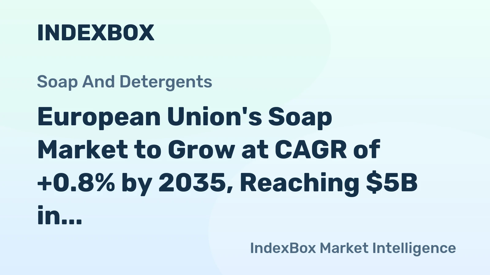 European Union's Soap Market to Grow at CAGR of +0.8% by 2035, Reaching $5B in Value