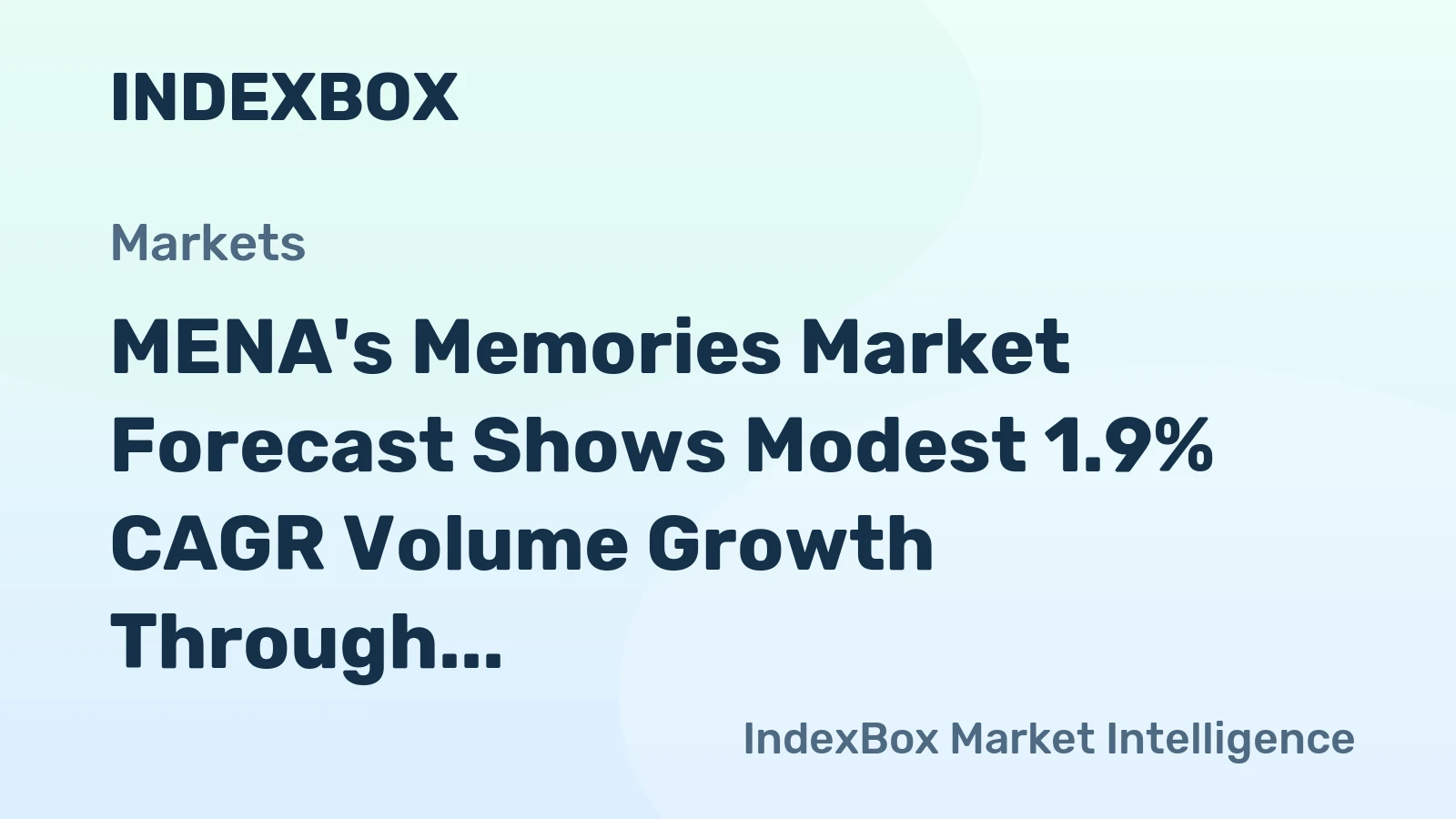 MENA's Memories Market Forecast Shows Modest 1.9% CAGR Volume Growth Through 2035