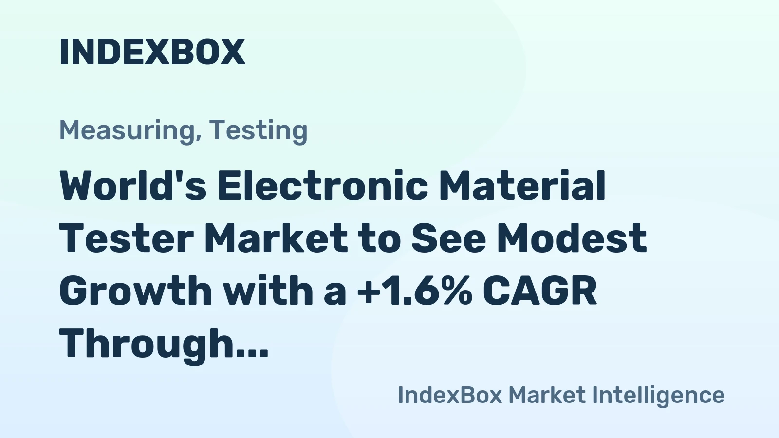 World's Electronic Material Tester Market to See Modest Growth with a +1.6% CAGR Through 2035