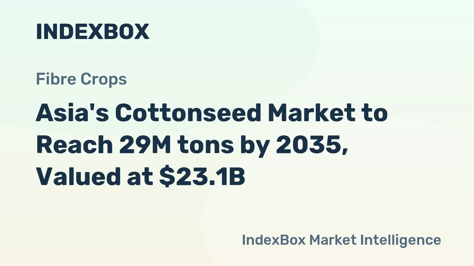 Asia's Cottonseed Market to Reach 29M tons by 2035, Valued at $23.1B