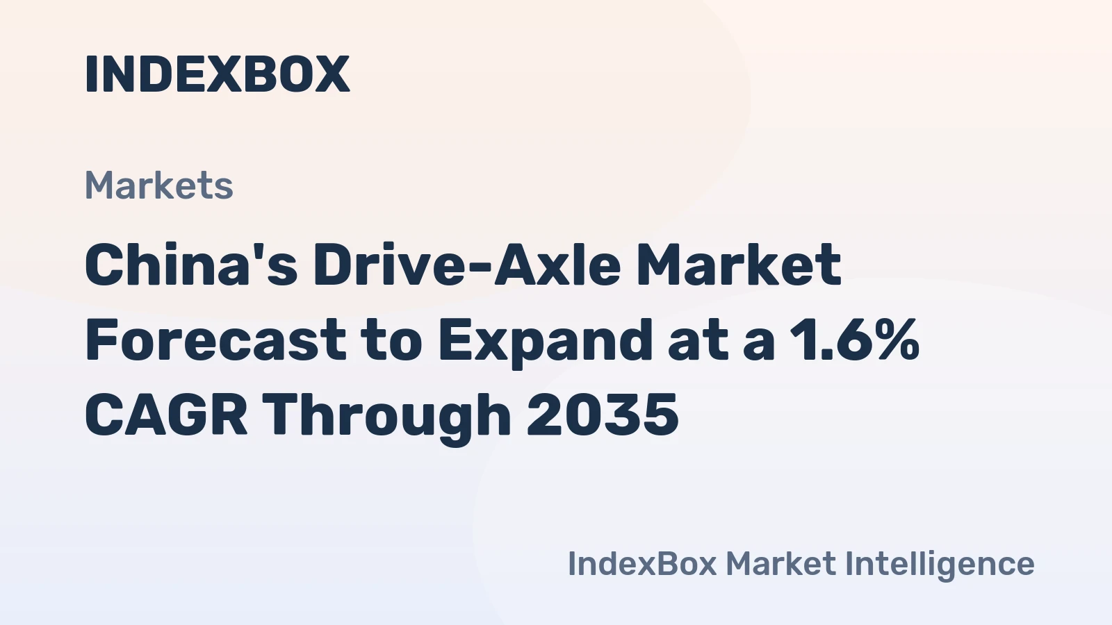 China's Drive-Axle Market Forecast to Expand at a 1.6% CAGR Through 2035