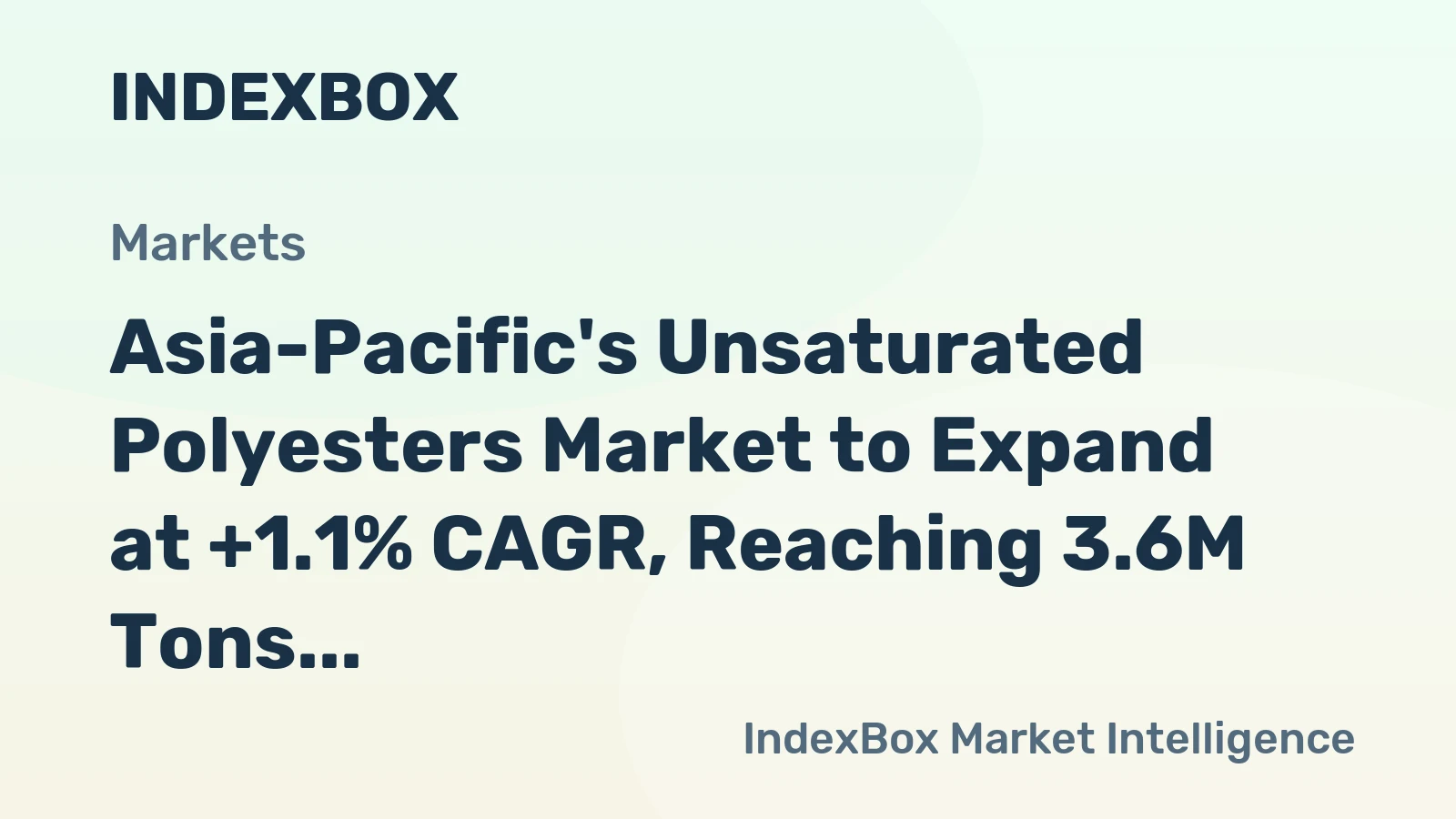 Asia-Pacific's Unsaturated Polyesters Market to Expand at +1.1% CAGR, Reaching 3.6M Tons by 2035