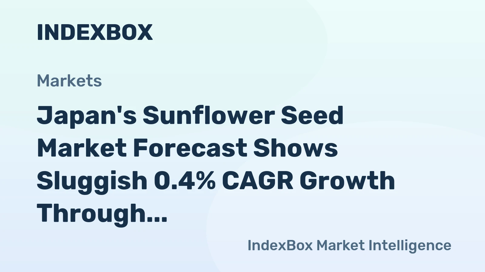 Japan's Sunflower Seed Market Forecast Shows Sluggish 0.4% CAGR Growth Through 2035