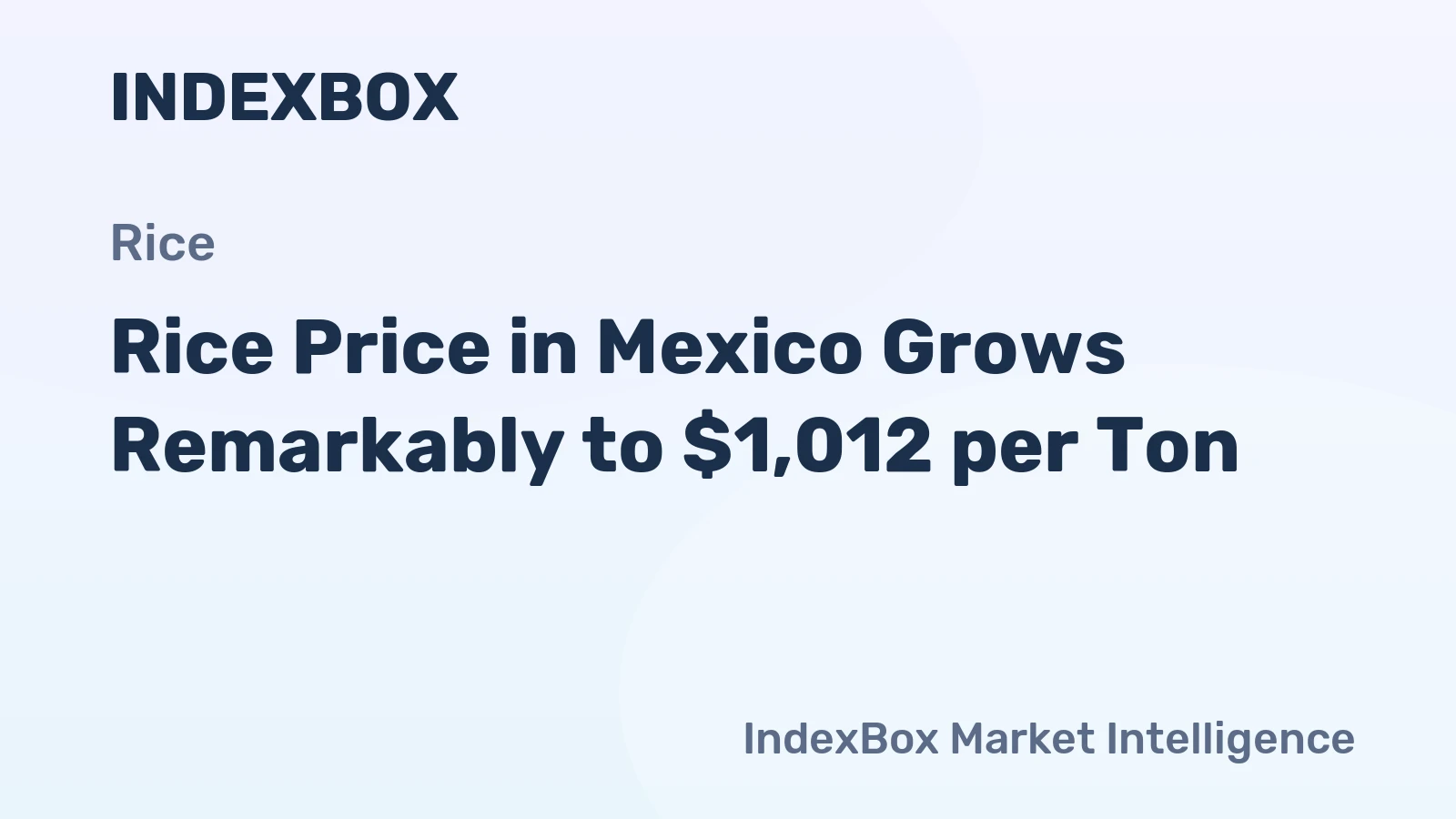 Rice Price in Mexico Grows Remarkably to $1,012 per Ton