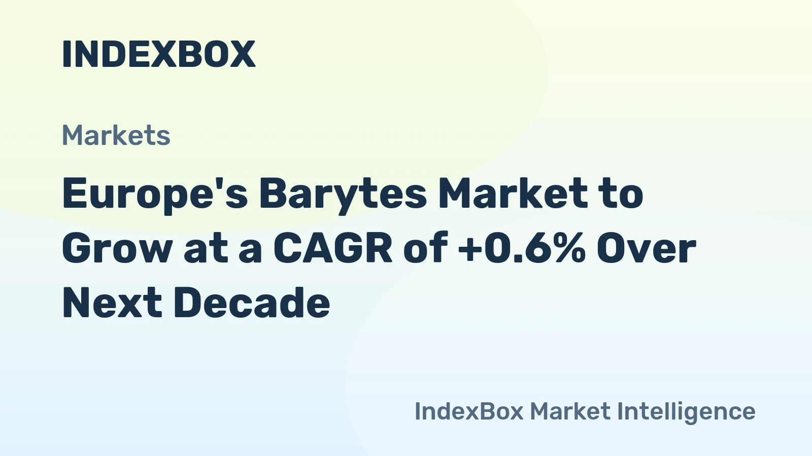Europe's Barytes Market to Grow at a CAGR of +0.6% Over Next Decade