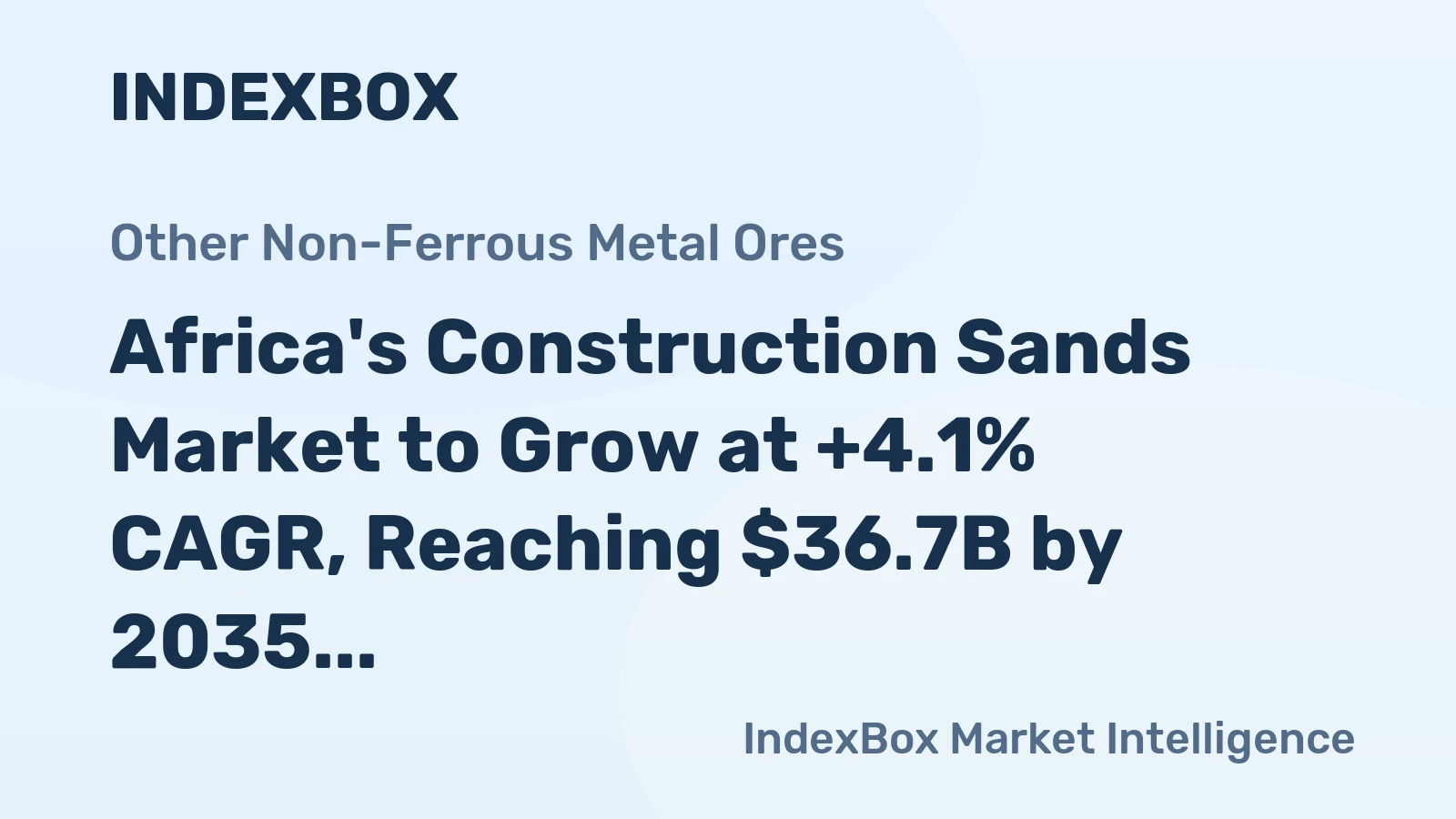 Africa's Construction Sands Market to Grow at +4.1% CAGR, Reaching $36.7B by 2035