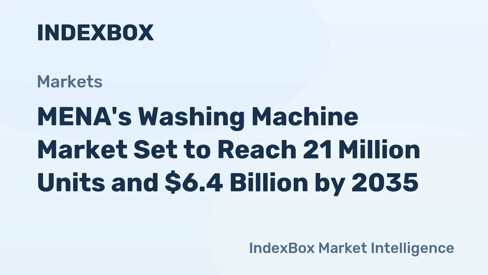 MENA's Washing Machine Market Set to Reach 21 Million Units and $6.4 Billion by 2035