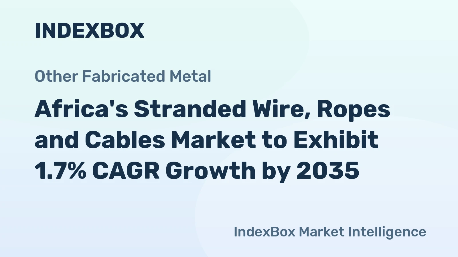 Africa's Stranded Wire, Ropes and Cables Market to Exhibit 1.7% CAGR Growth by 2035