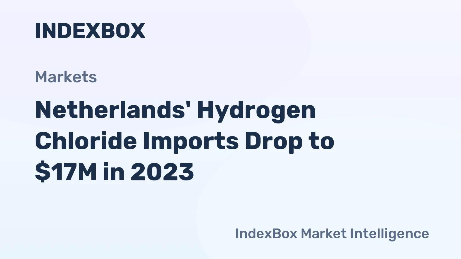 Netherlands' Hydrogen Chloride Imports Drop to $17M in 2023