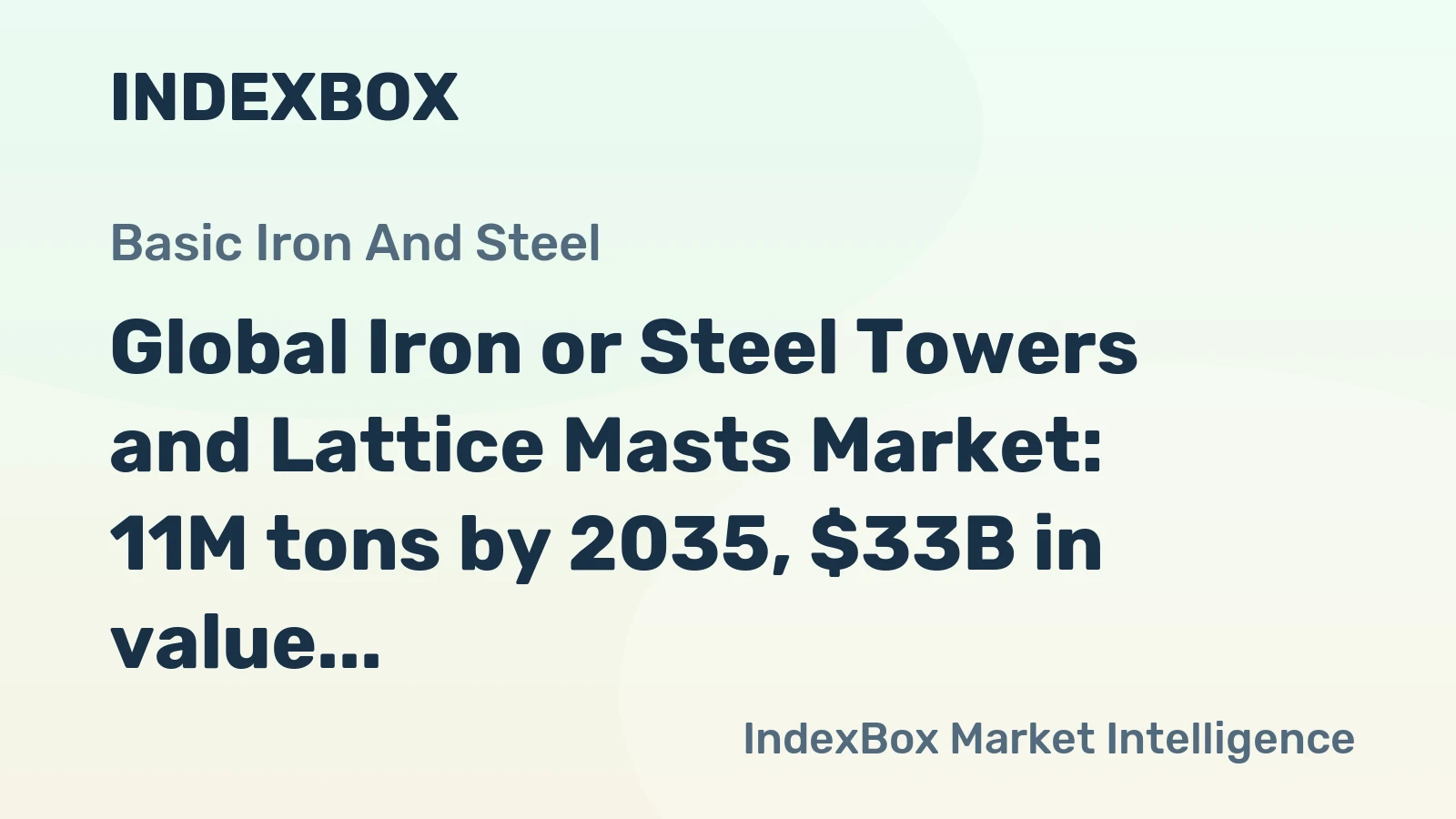 Global Iron or Steel Towers and Lattice Masts Market: 11M tons by 2035, $33B in value