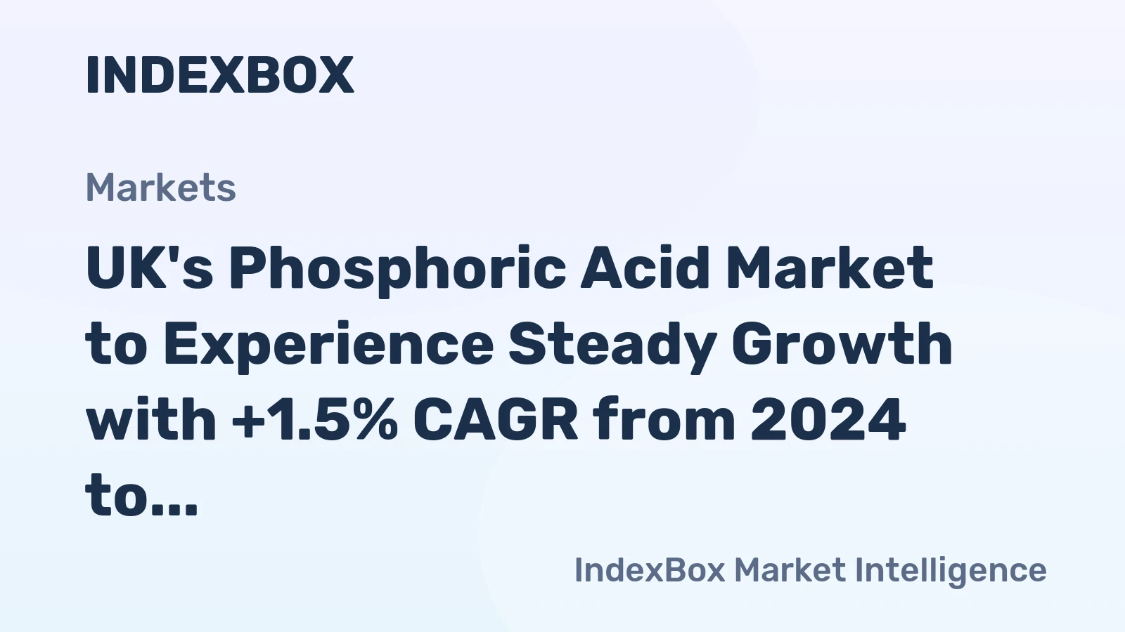UK's Phosphoric Acid Market to Experience Steady Growth with +1.5% CAGR from 2024 to 2035