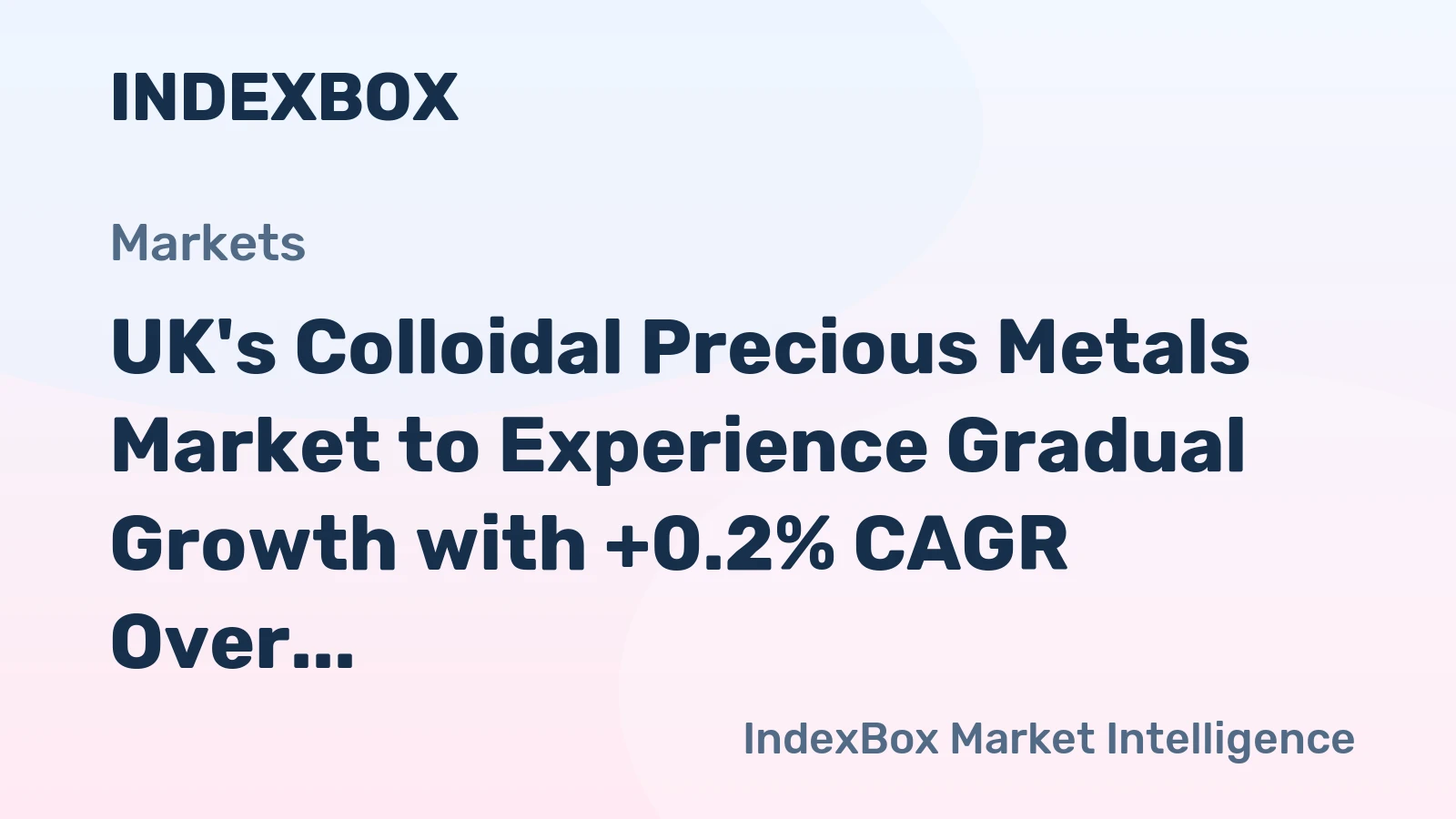 UK's Colloidal Precious Metals Market to Experience Gradual Growth with +0.2% CAGR Over Next Decade