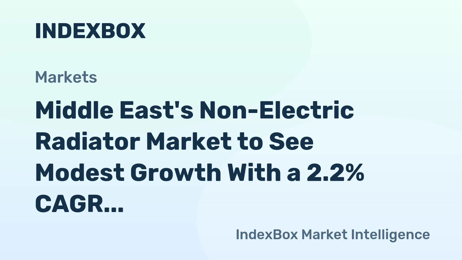 Middle East's Non-Electric Radiator Market to See Modest Growth With a 2.2% CAGR in Value Through 2035