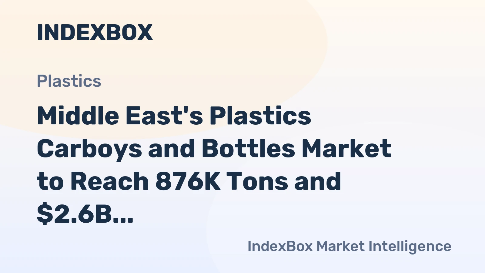 Middle East's Plastics Carboys and Bottles Market to Reach 876K Tons and $2.6B by 2035