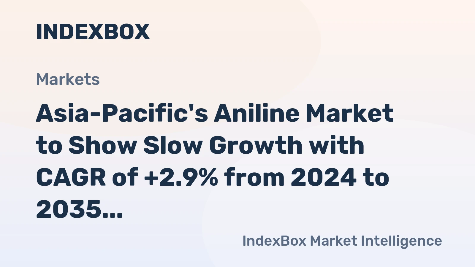 Asia-Pacific's Aniline Market to Show Slow Growth with CAGR of +2.9% from 2024 to 2035