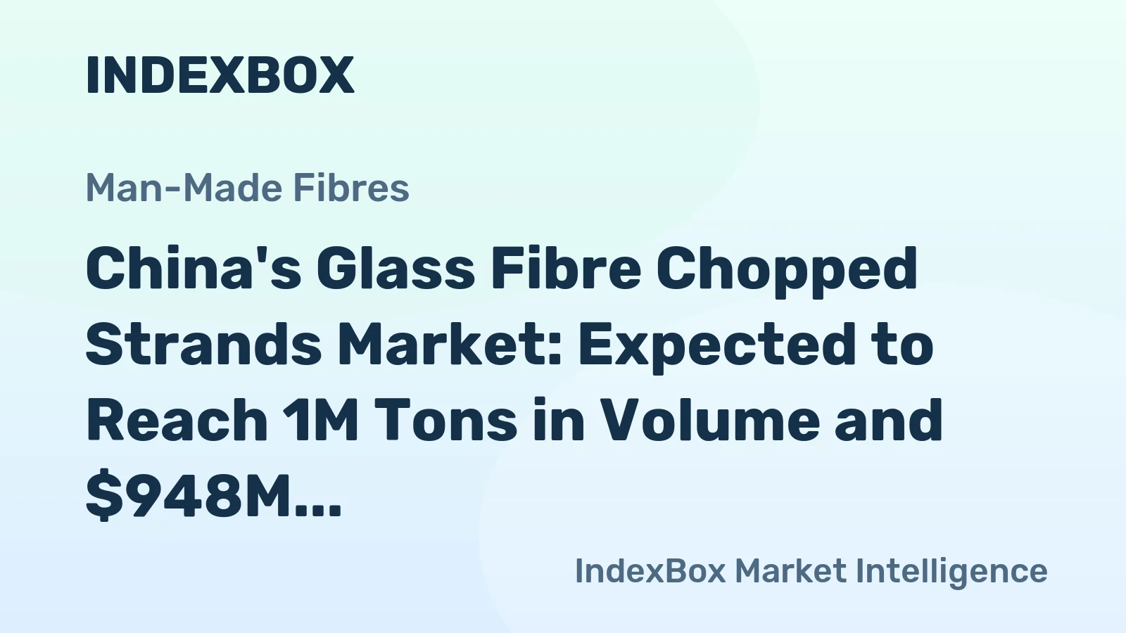 China's Glass Fibre Chopped Strands Market: Expected to Reach 1M Tons in Volume and $948M in Value by 2035