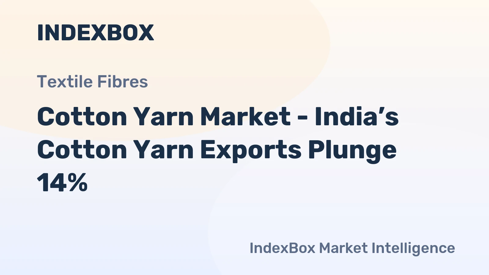 Cotton Yarn Market - India’s Cotton Yarn Exports Plunge 14%
