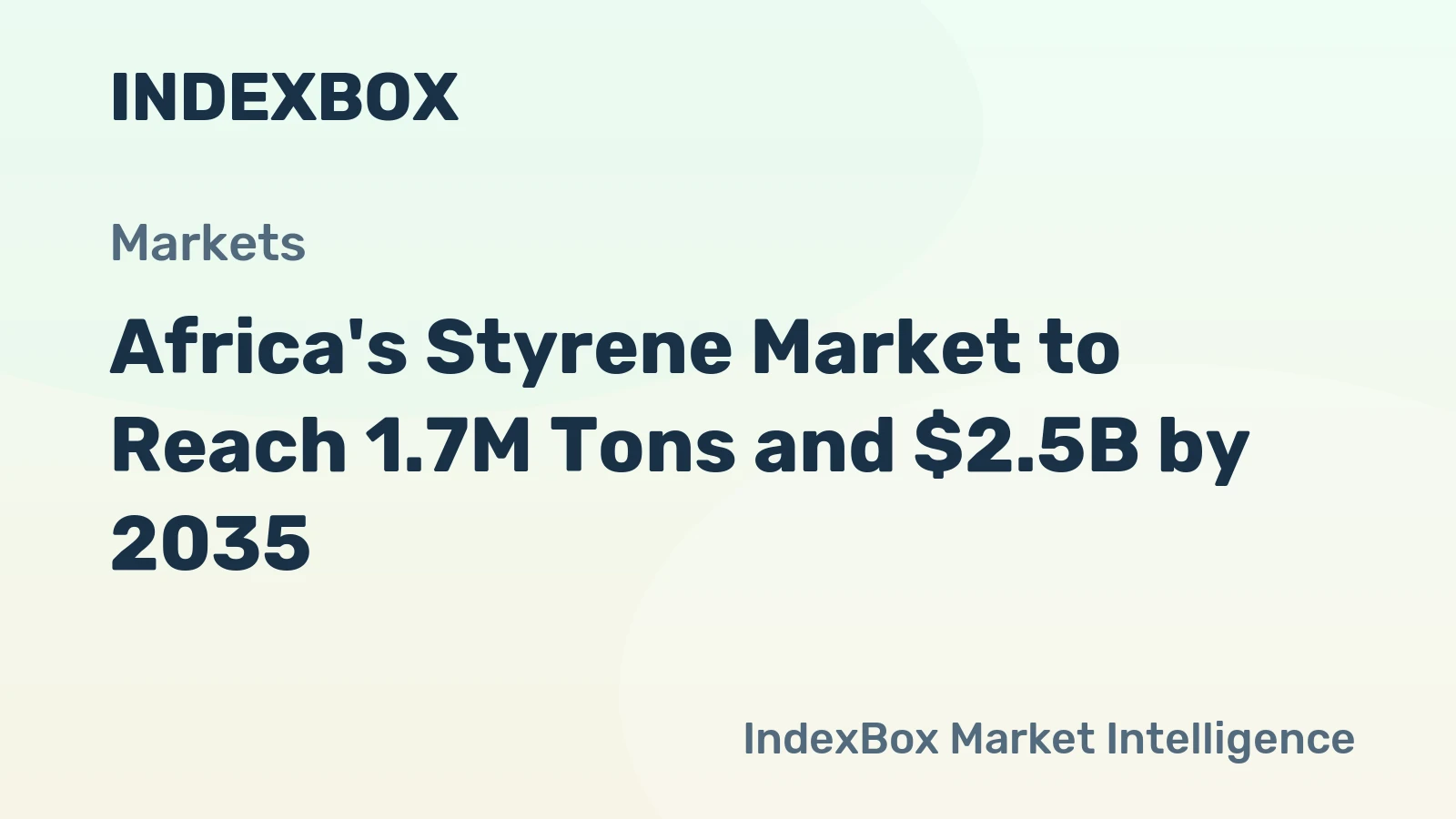 Africa's Styrene Market to Reach 1.7M Tons and $2.5B by 2035