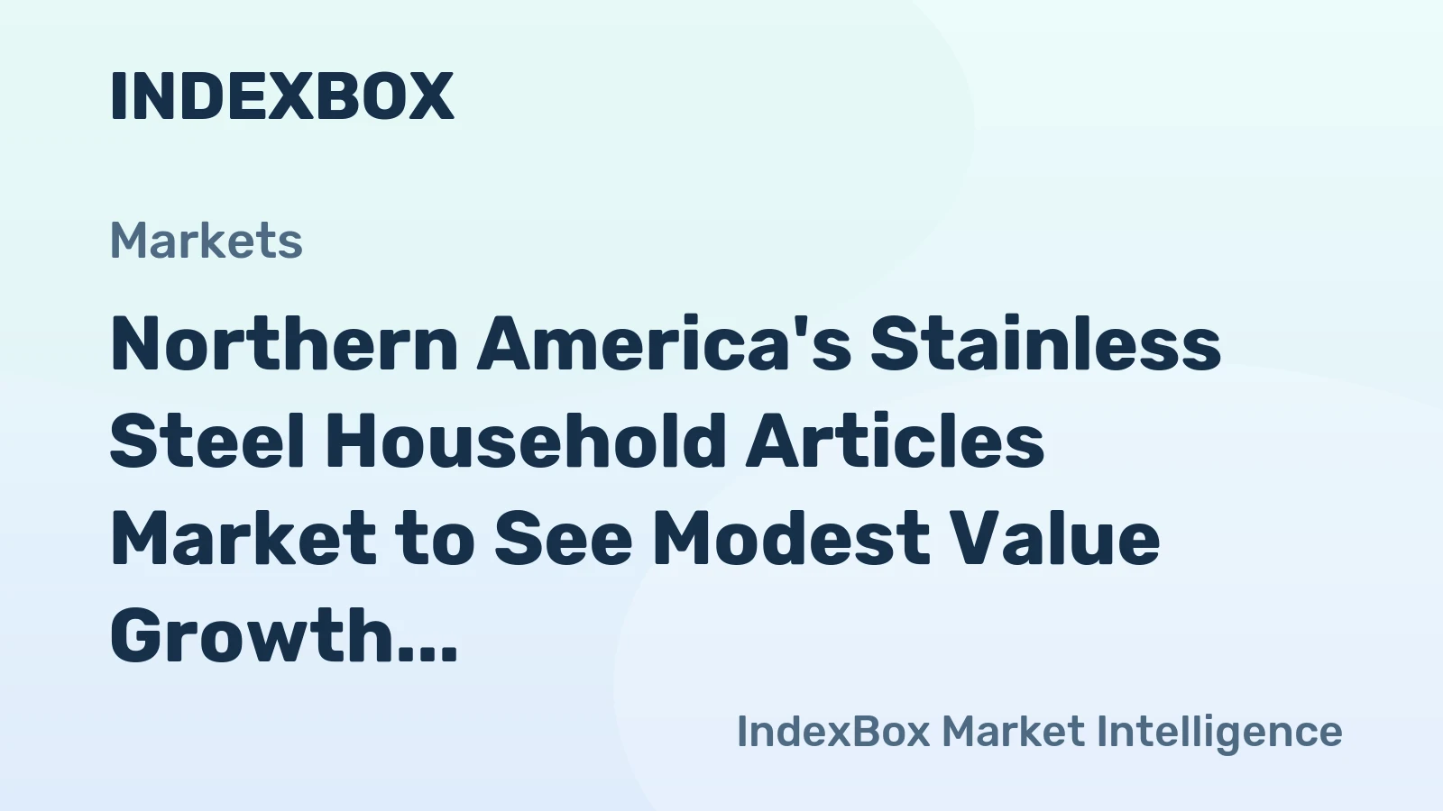 Northern America's Stainless Steel Household Articles Market to See Modest Value Growth With +0.9% CAGR