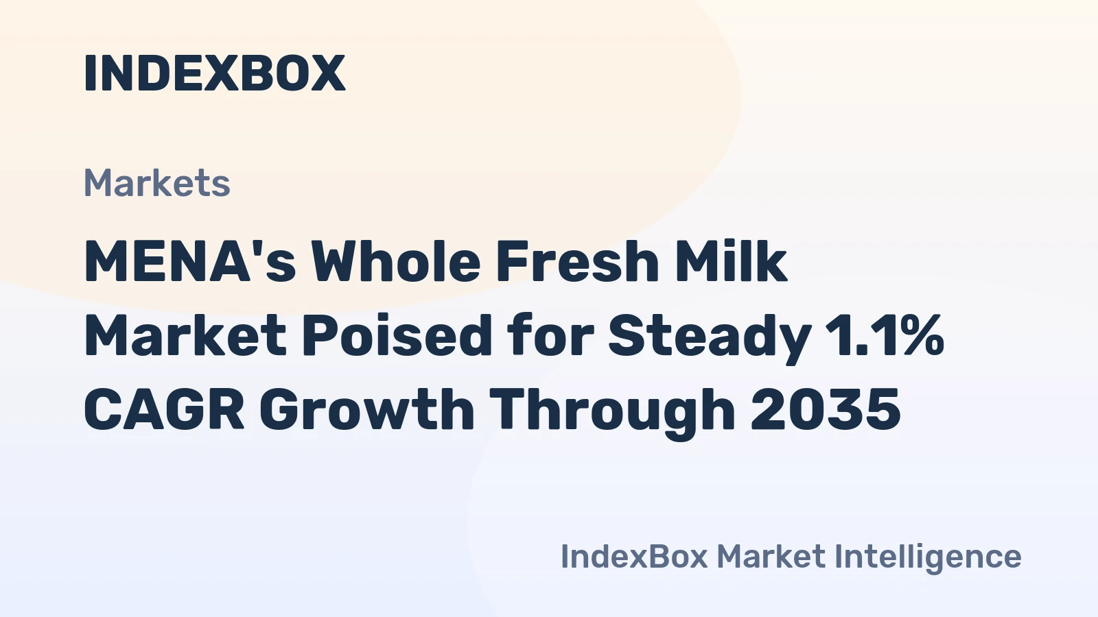 MENA's Whole Fresh Milk Market Poised for Steady 1.1% CAGR Growth Through 2035