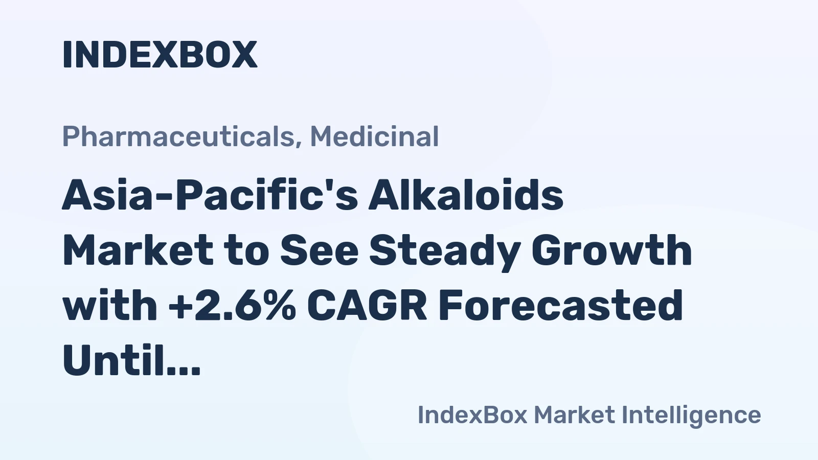 Asia-Pacific's Alkaloids Market to See Steady Growth with +2.6% CAGR Forecasted Until 2035
