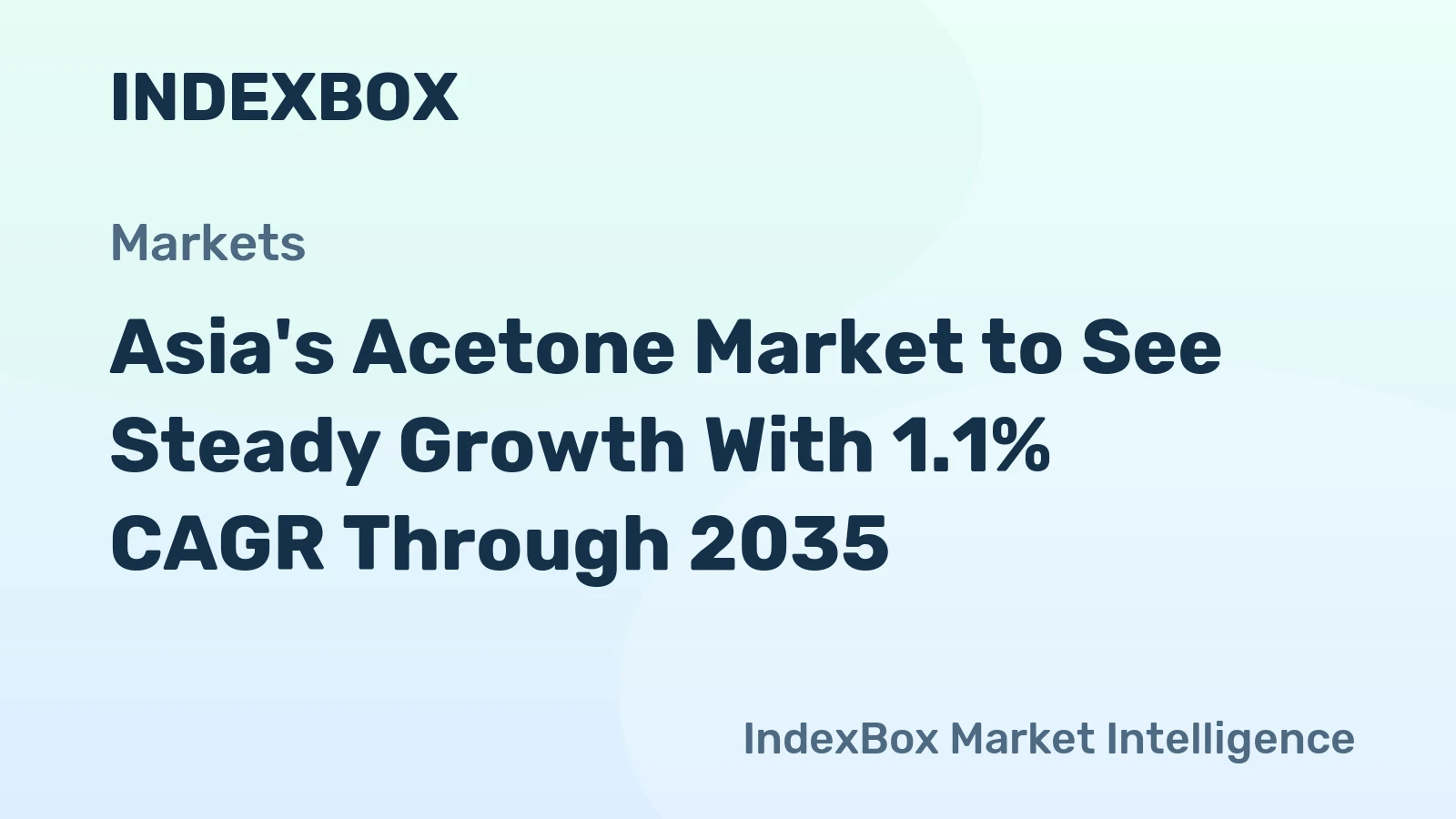 Asia's Acetone Market to See Steady Growth With 1.1% CAGR Through 2035