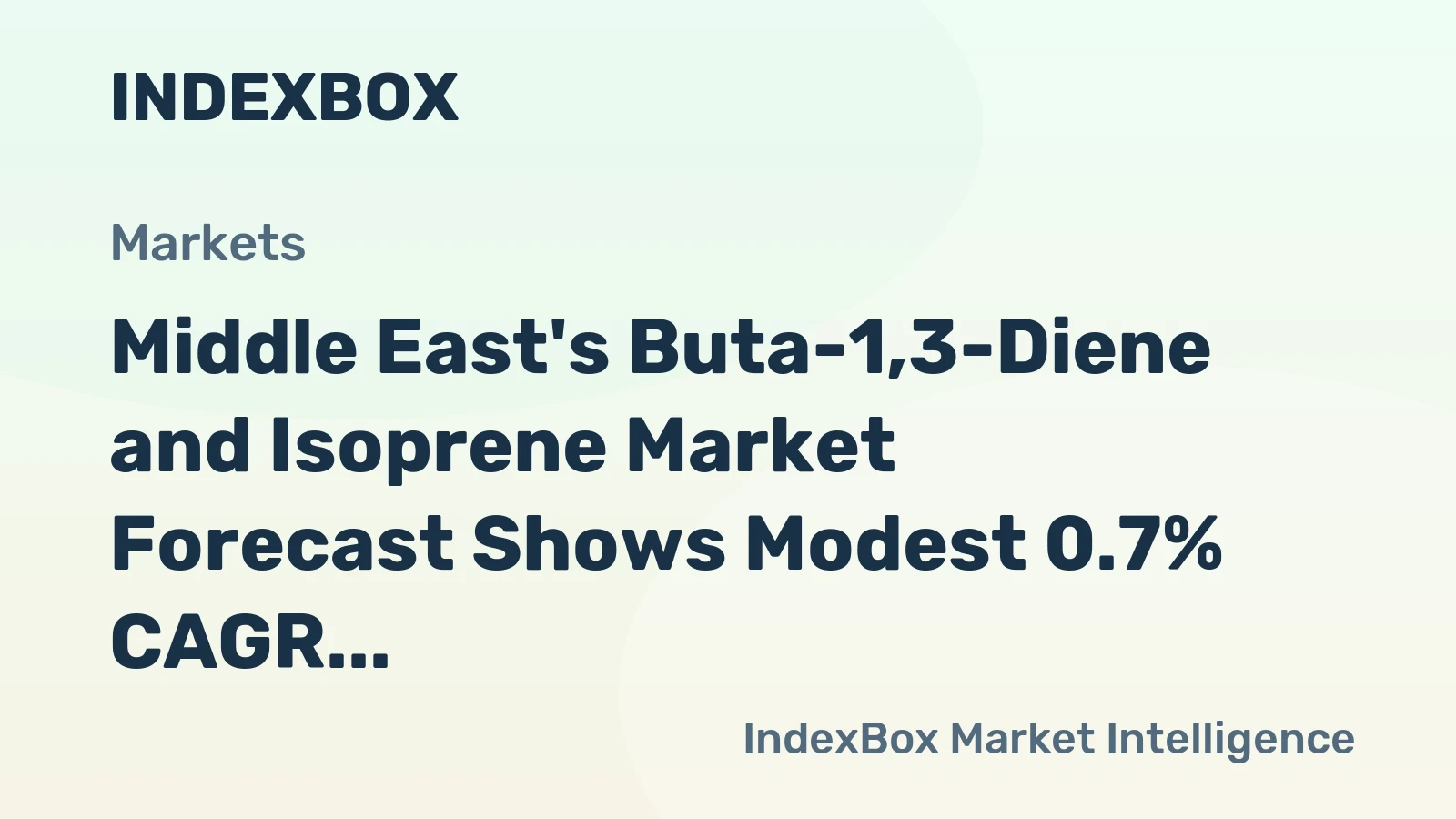 Middle East's Buta-1,3-Diene and Isoprene Market Forecast Shows Modest 0.7% CAGR Growth Through 2035