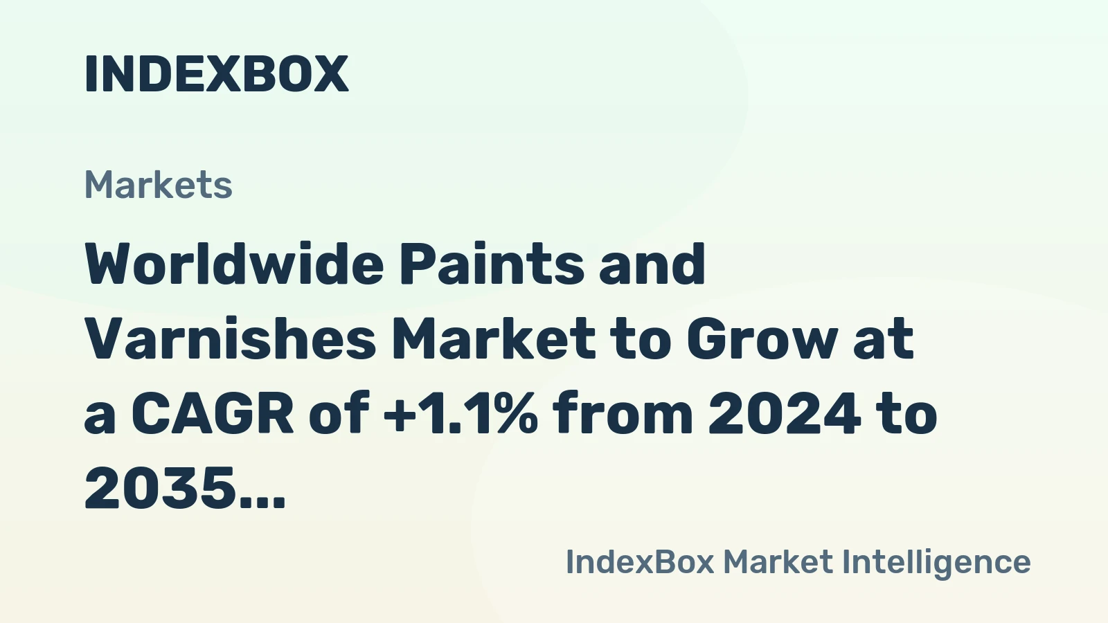 Worldwide Paints and Varnishes Market to Grow at a CAGR of +1.1% from 2024 to 2035