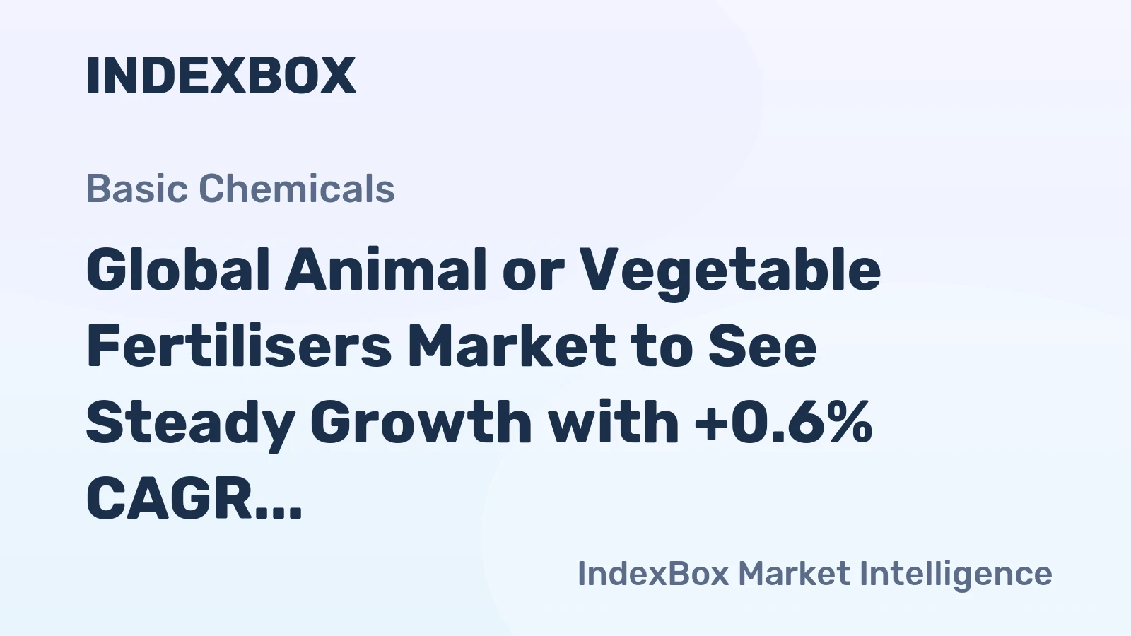 Global Animal or Vegetable Fertilisers Market to See Steady Growth with +0.6% CAGR, Expected to Reach $32.3B by 2035