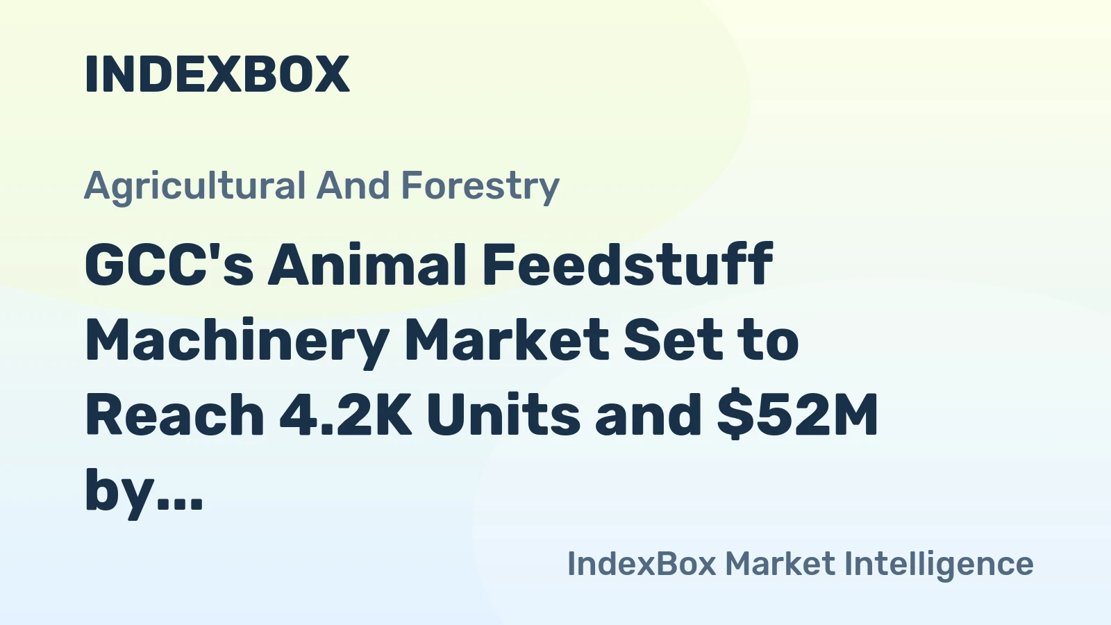 GCC's Animal Feedstuff Machinery Market Set to Reach 4.2K Units and $52M by 2035