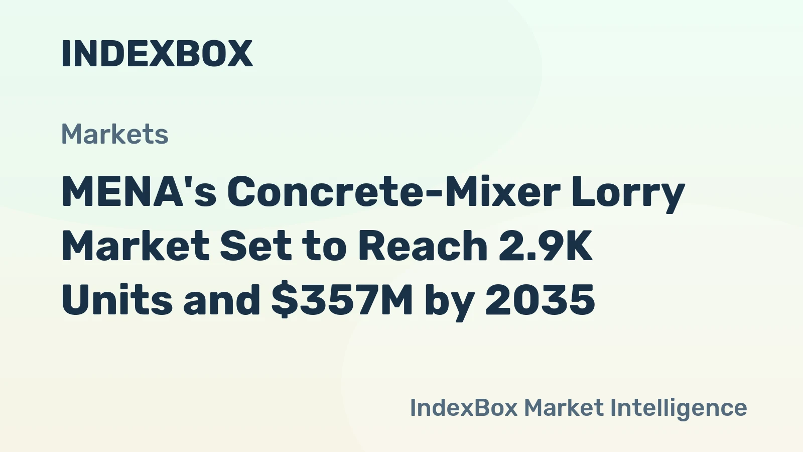 MENA's Concrete-Mixer Lorry Market Set to Reach 2.9K Units and $357M by 2035