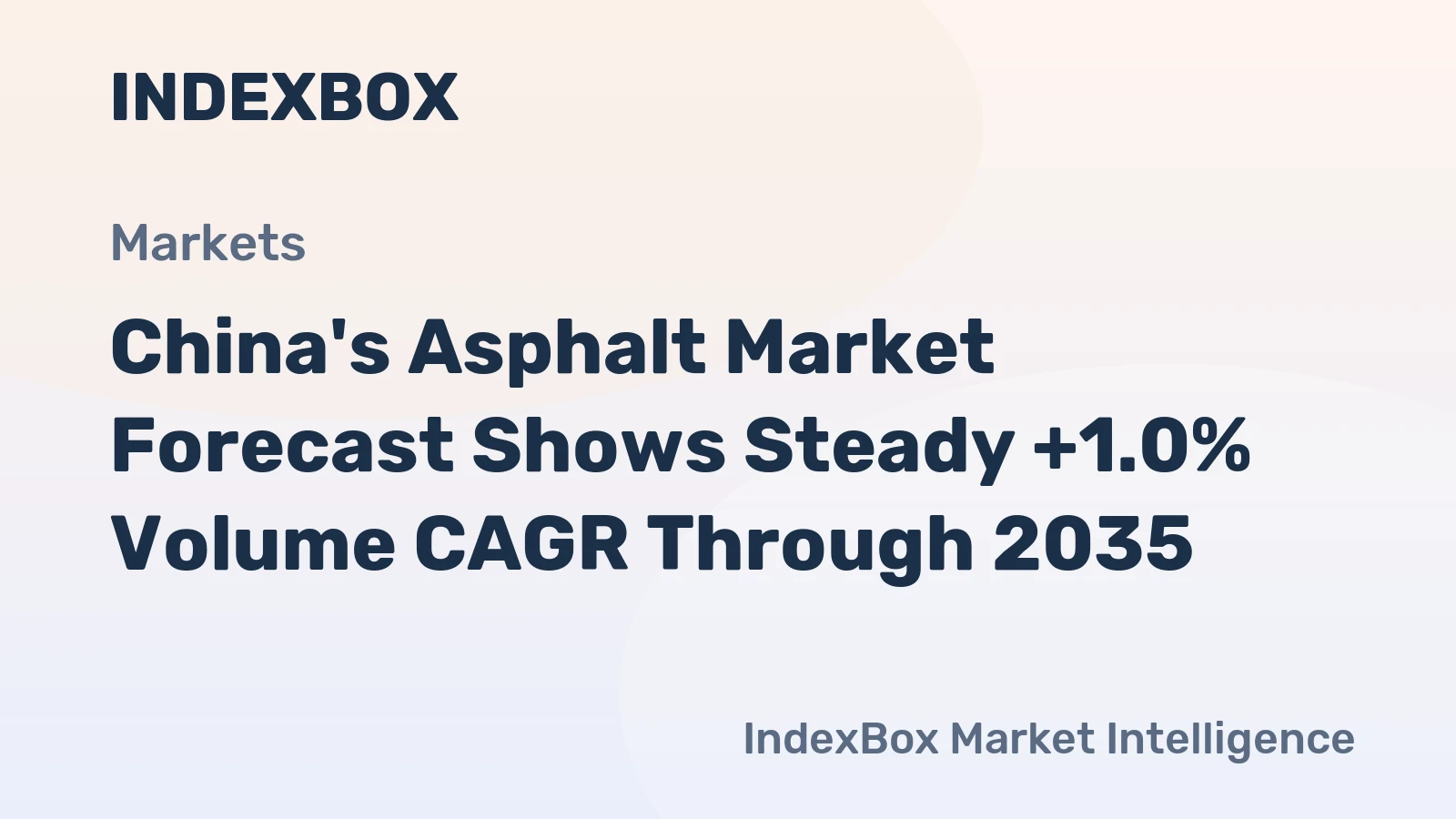 China's Asphalt Market Forecast Shows Steady +1.0% Volume CAGR Through 2035